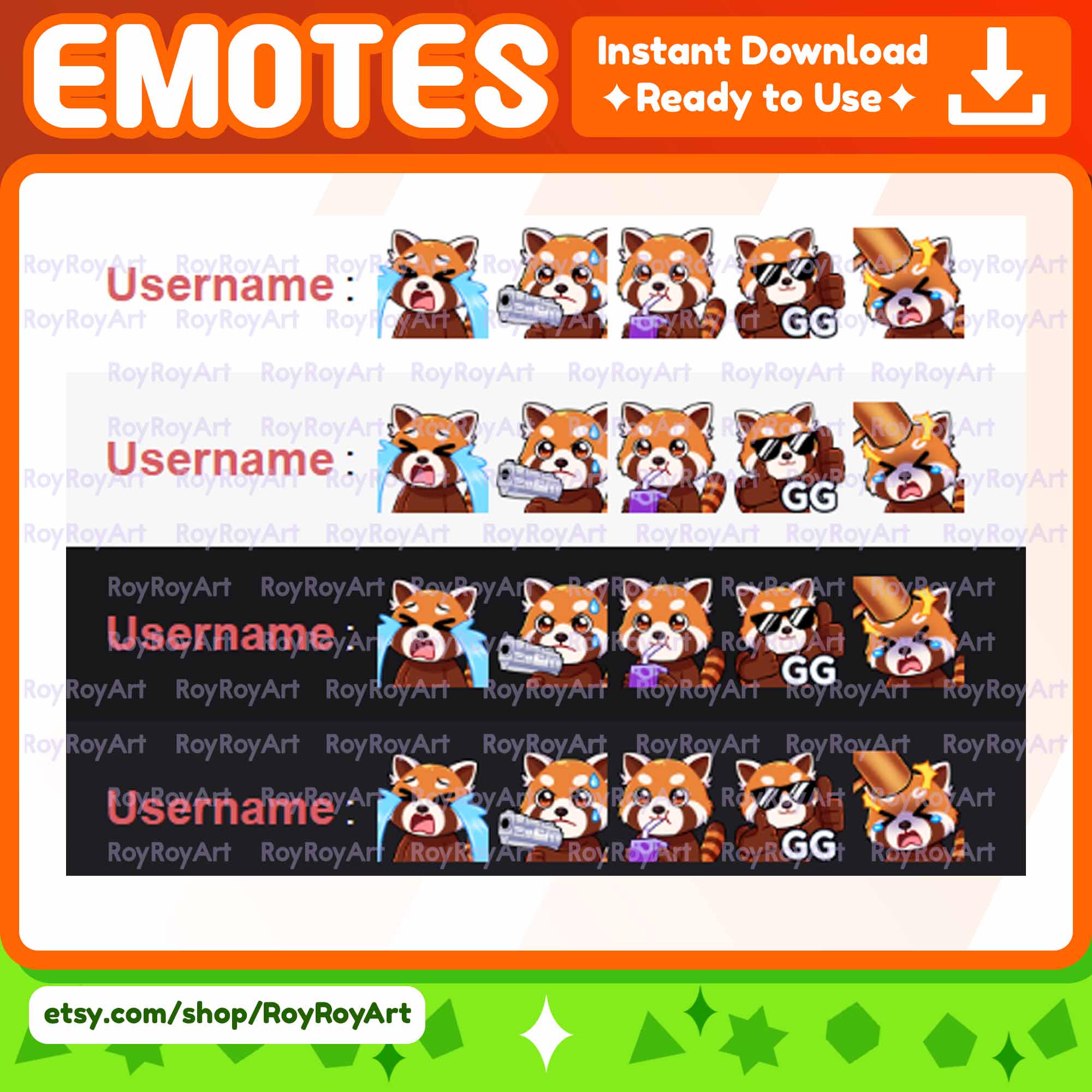 Twitch Emotes - Kawaii Red Panda Mega Pack Includes 20 Emotes - Etsy