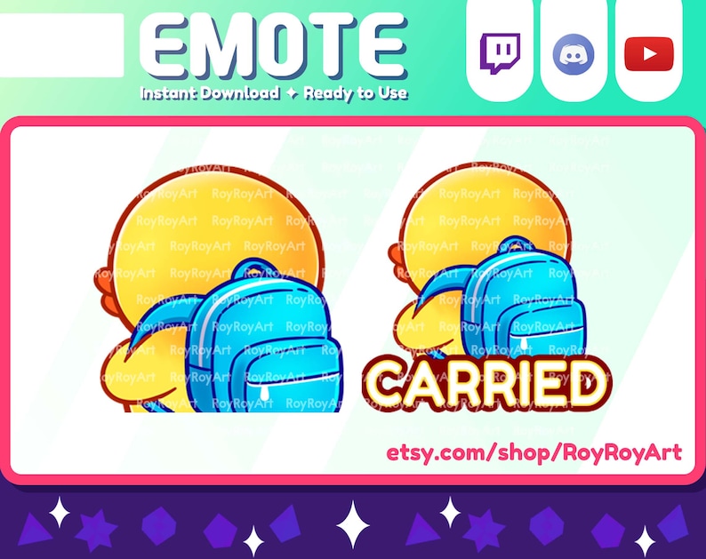 Twitch Emote Cute Yellow Duck Emote Carried Carry / Stream - Etsy