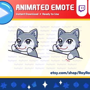 Twitch Emote Animated - Grey Wolf Bongo Emote Animated Gif - Etsy