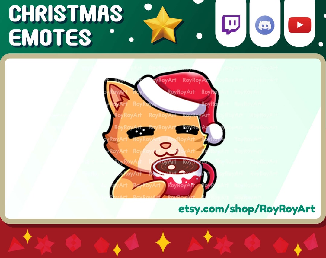 Twitch Emote - Orange Cat Hot Chocolate Christmas Emotes / Sub Emoji - Etsy