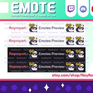 Twitch Emote - Cute Panda GG Emote / Sub Emoji - Etsy