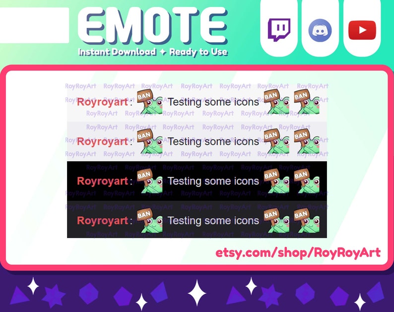 Twitch Emote - Cute Frog Toad Ban Emote Hammer Banned / Sub Emoji ...