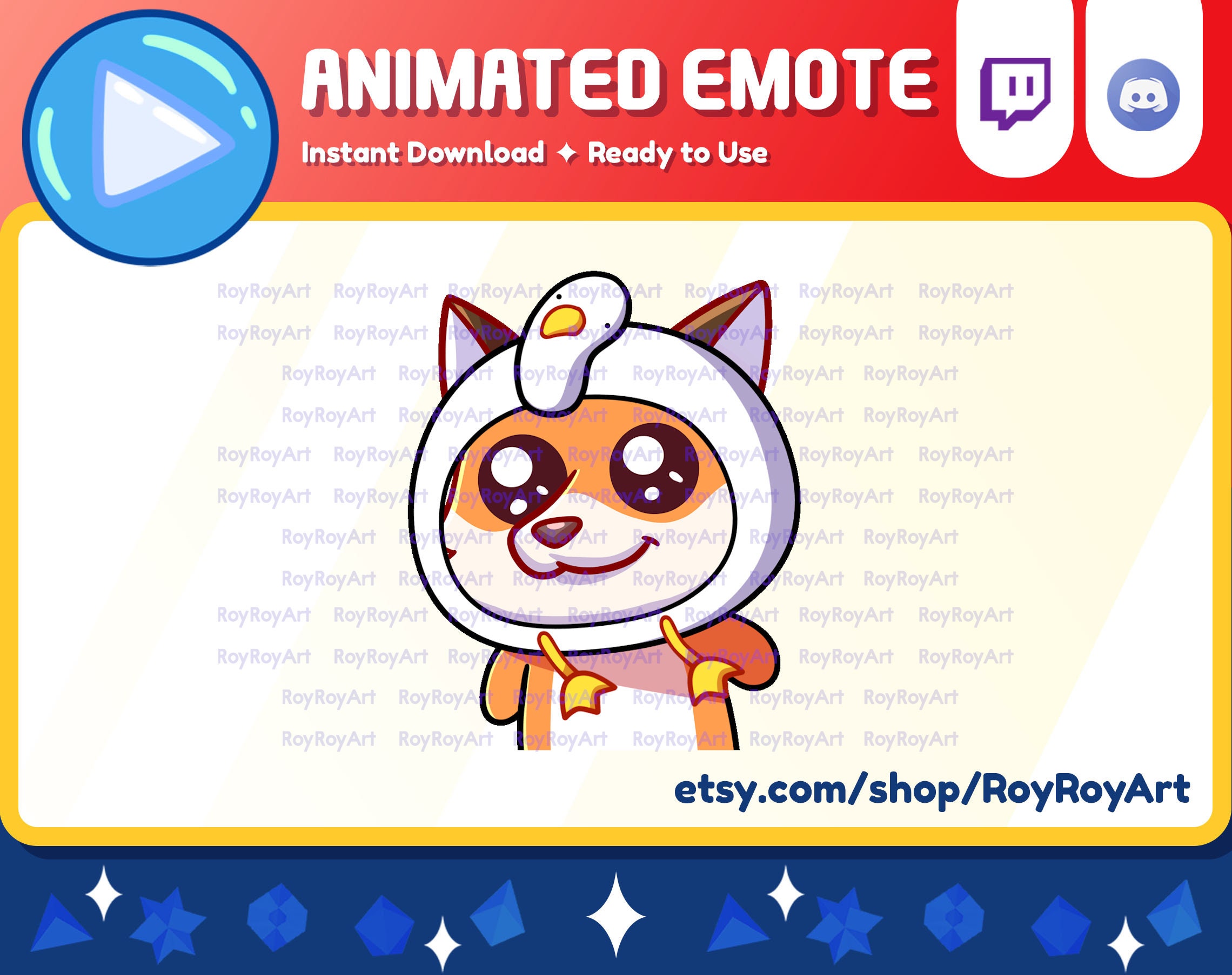 Twitch Emote Animated - Cute Fox Kitsune Wiggle Dancing Emote Animated ...