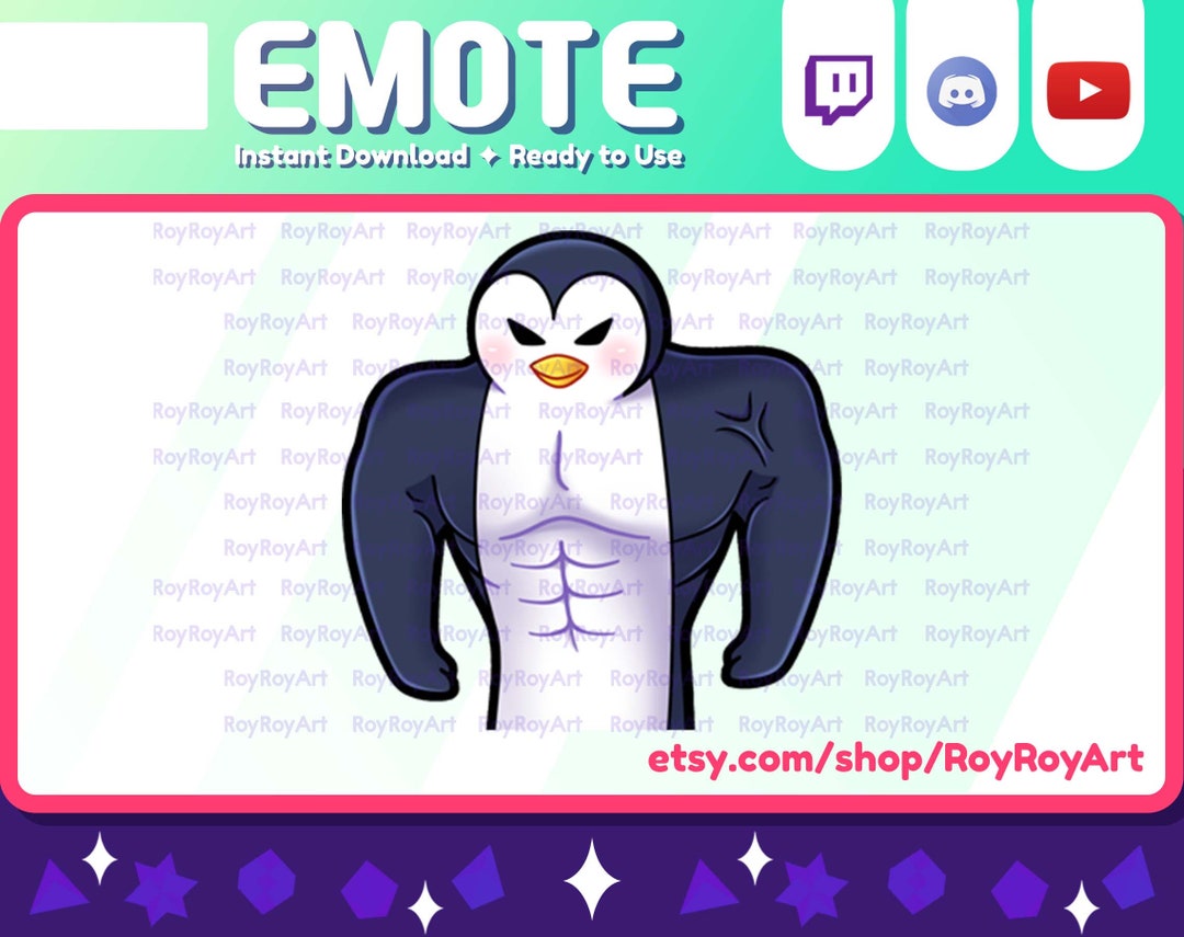 Twitch Emote Cute Penguin Power up Buff Emote / Sub Emoji - Etsy