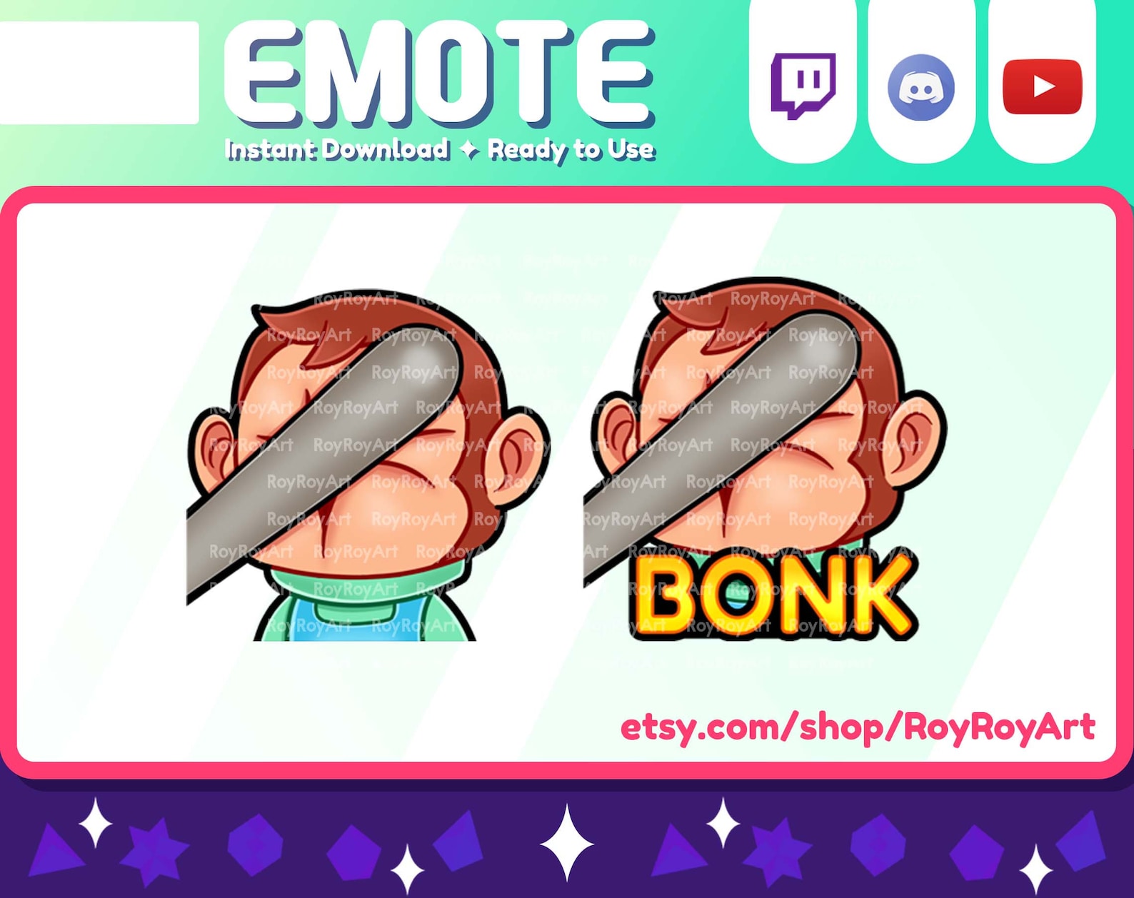 Twitch Emote Monkey Bonk Emote / Sub Emoji | Etsy