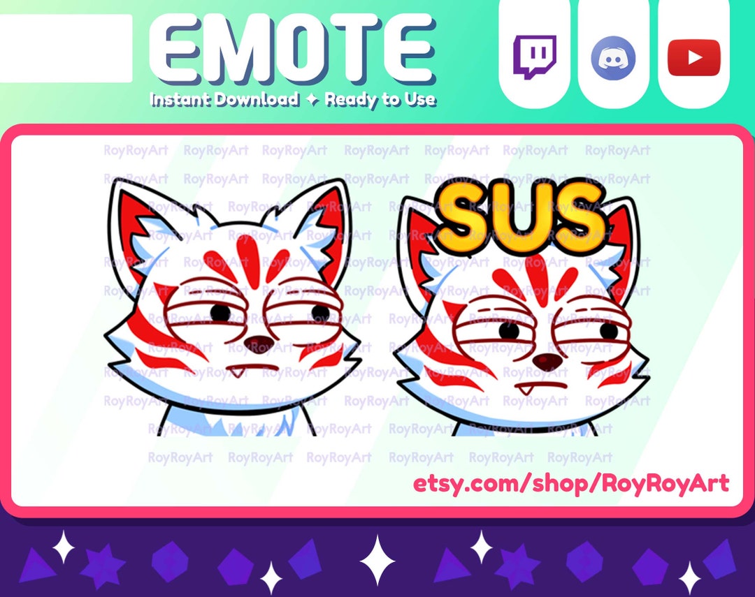 Twitch Emote - Kitsune White Fox Sus Sub Emoji - Etsy