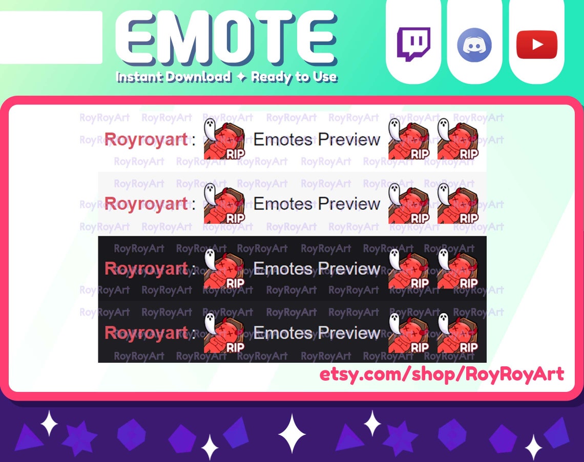 Twitch Emote Cute Devil Evil Rip Dead Emote / Sub Emoji - Etsy