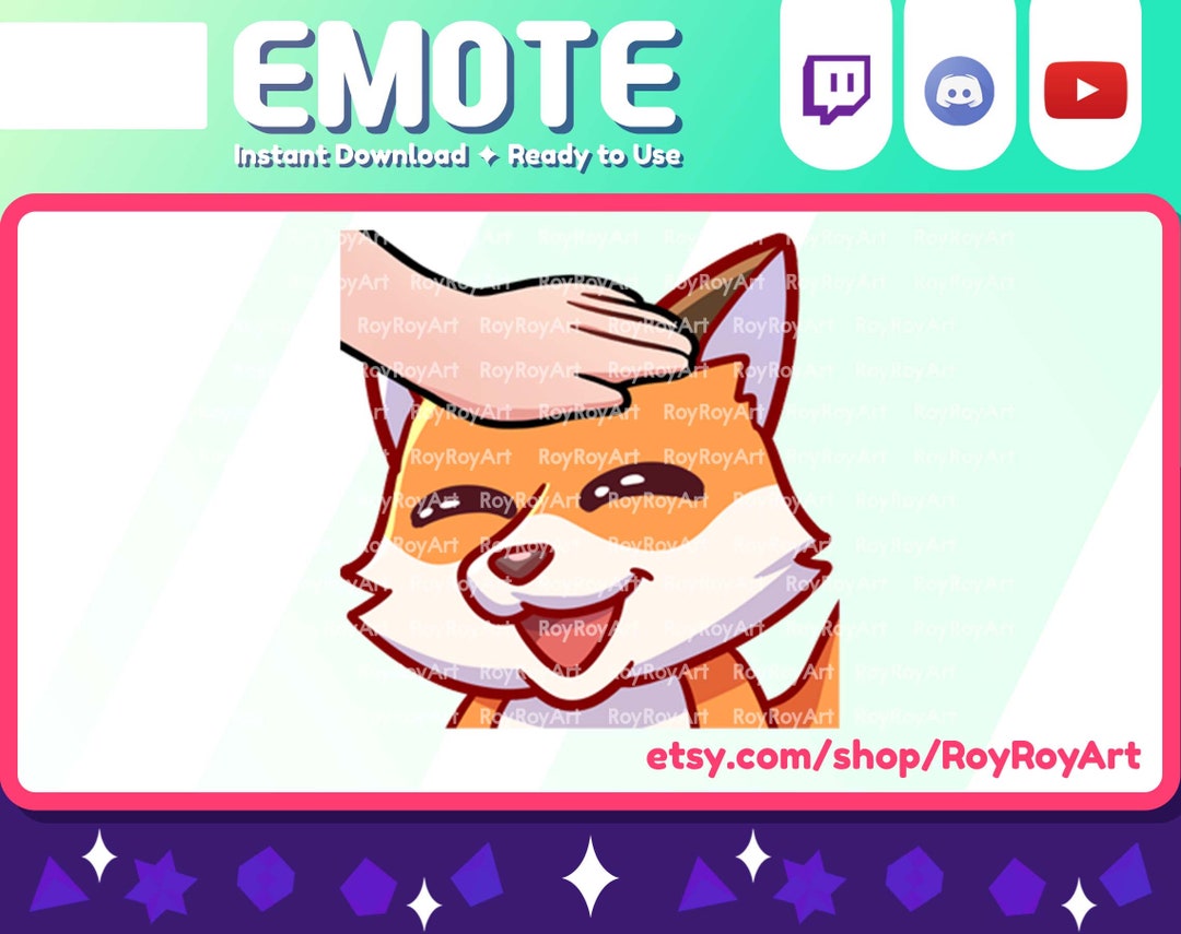 Twitch Emote - Cute Fox Kitsune Pat Sub Emoji - Etsy