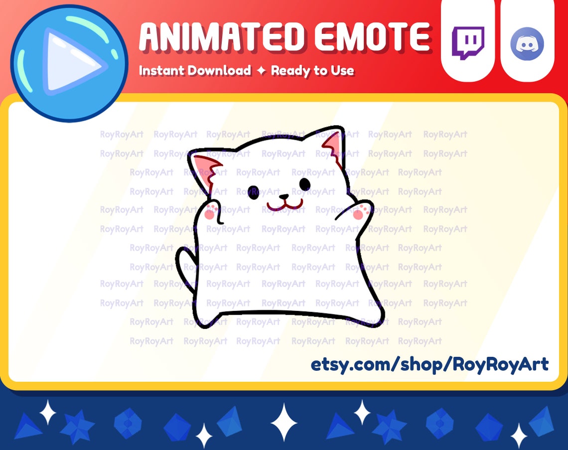 Twitch Emote Animated - White Cat Dancing Meme Emote Animated Gif - Etsy