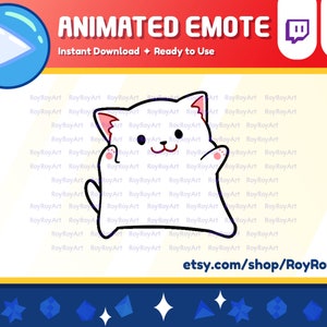 Twitch Emote Animated - White Cat Dancing Meme Emote Animated Gif - Etsy