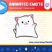 Twitch Emote White Cat Meme Pog Pop Cat - Etsy