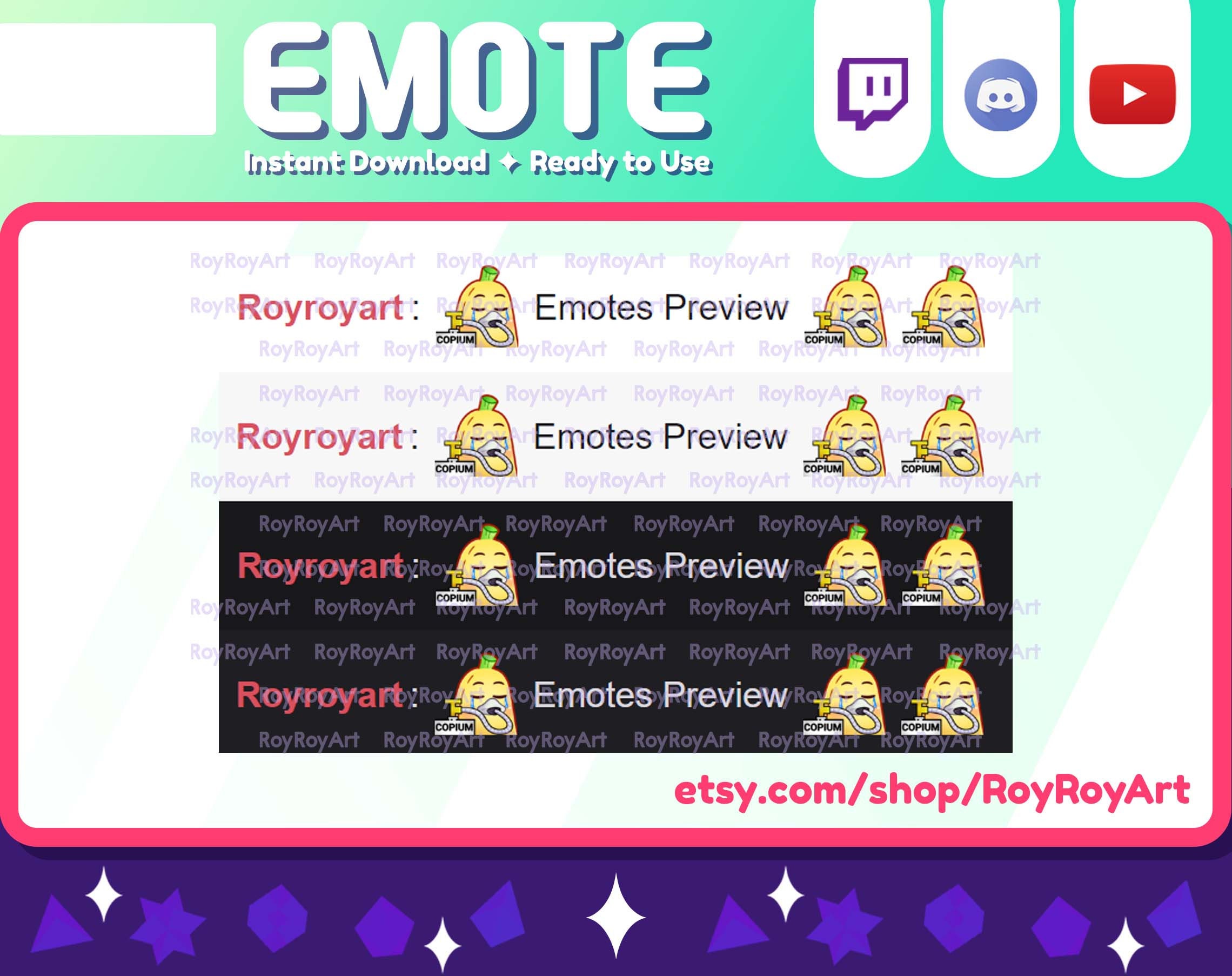 Twitch Emote Cute Banana Copium Emote / Sub Emoji - Etsy UK