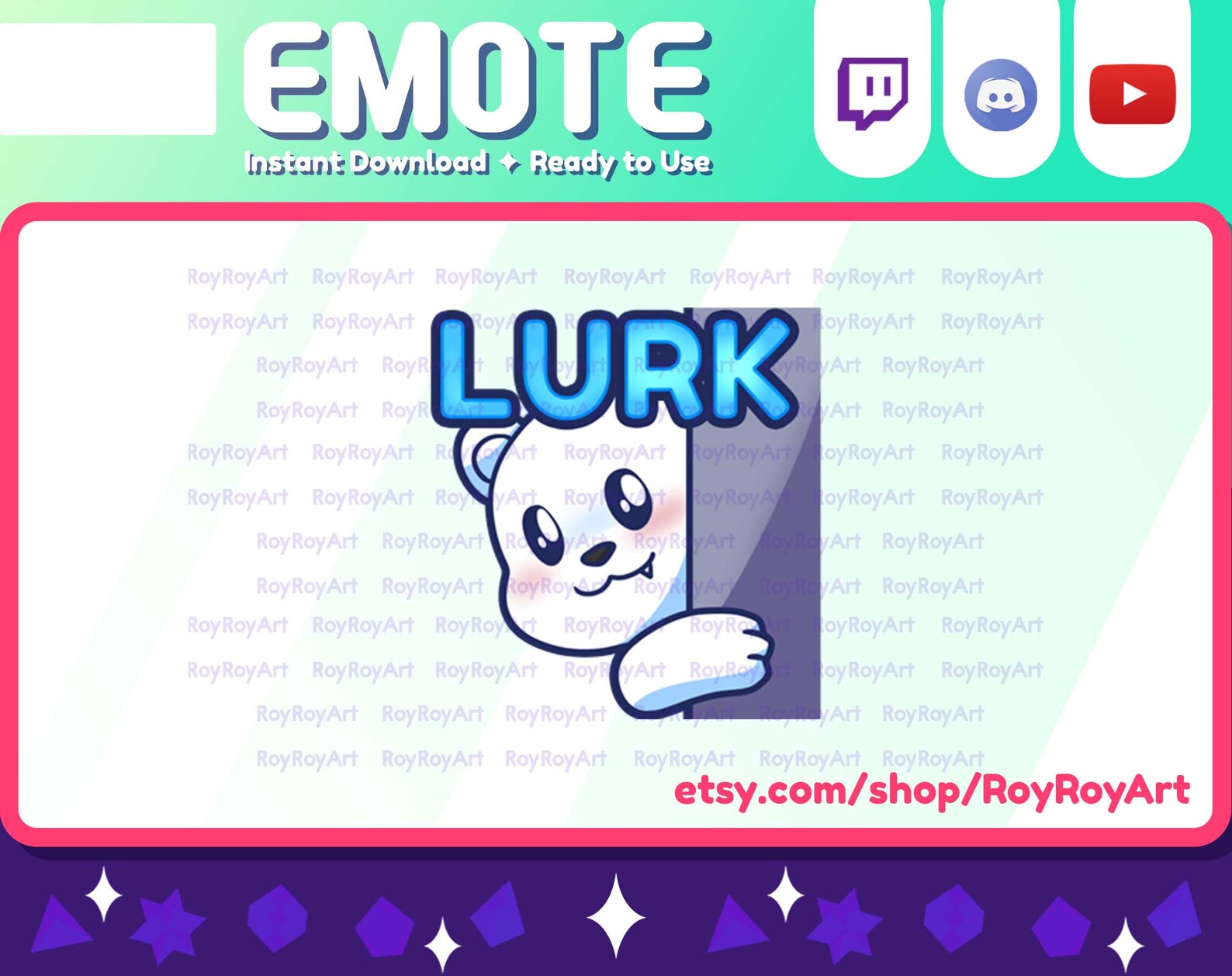 Twitch Emote Polar Bear Lurk / Sub Emoji - Etsy