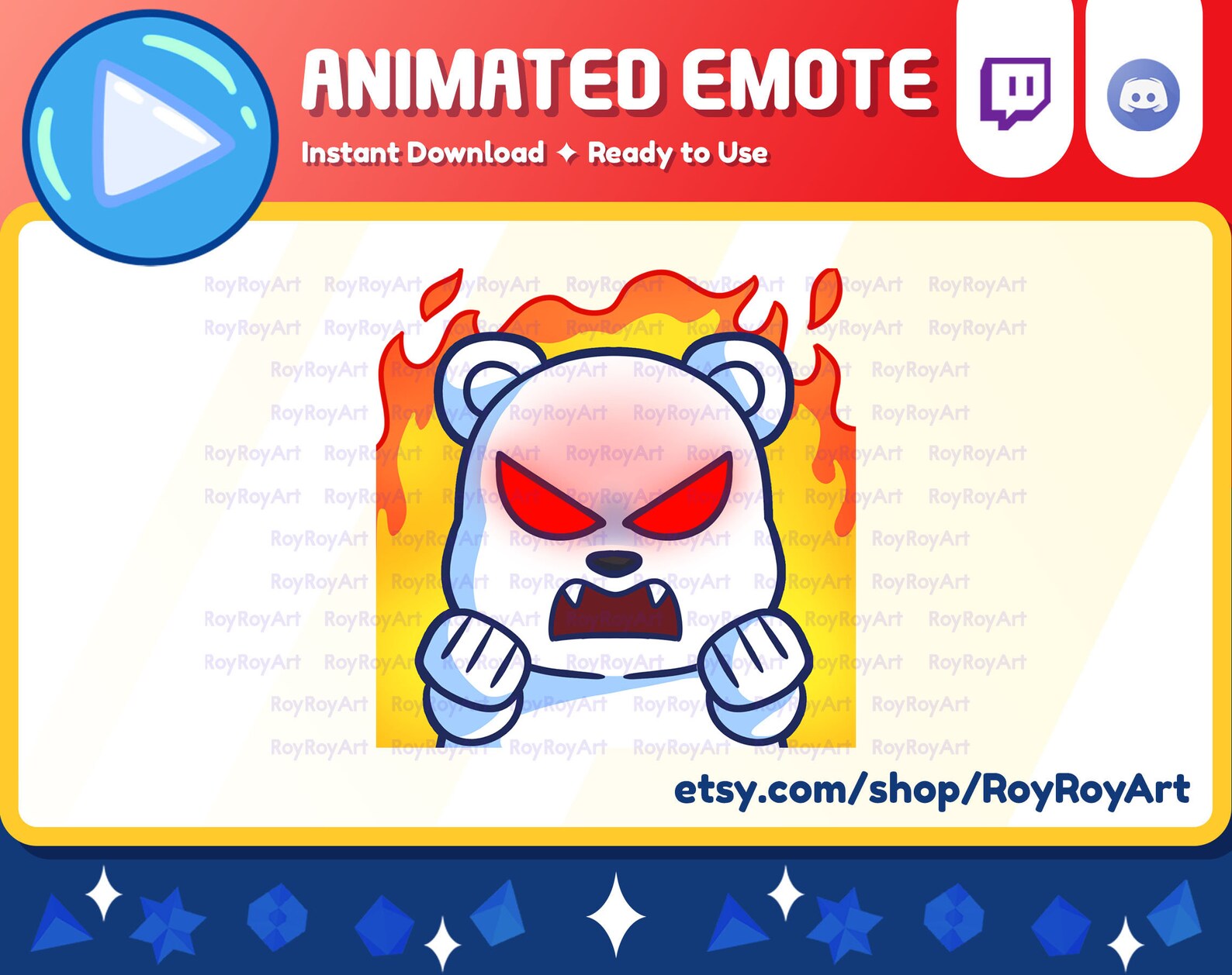 Twitch Emote Animated Polar Bear Angry Rage Mad Emote - Etsy
