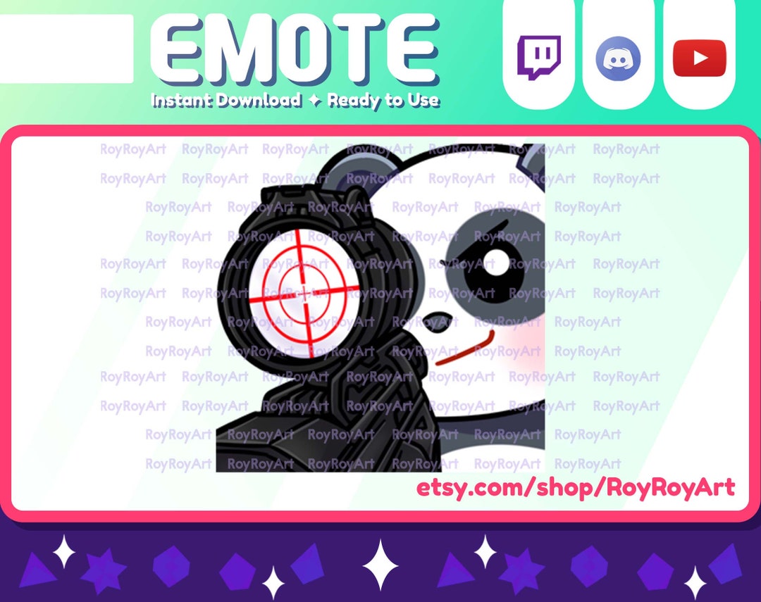 Twitch Emote - Cute Panda Sniper Emote / Sub Emoji - Etsy
