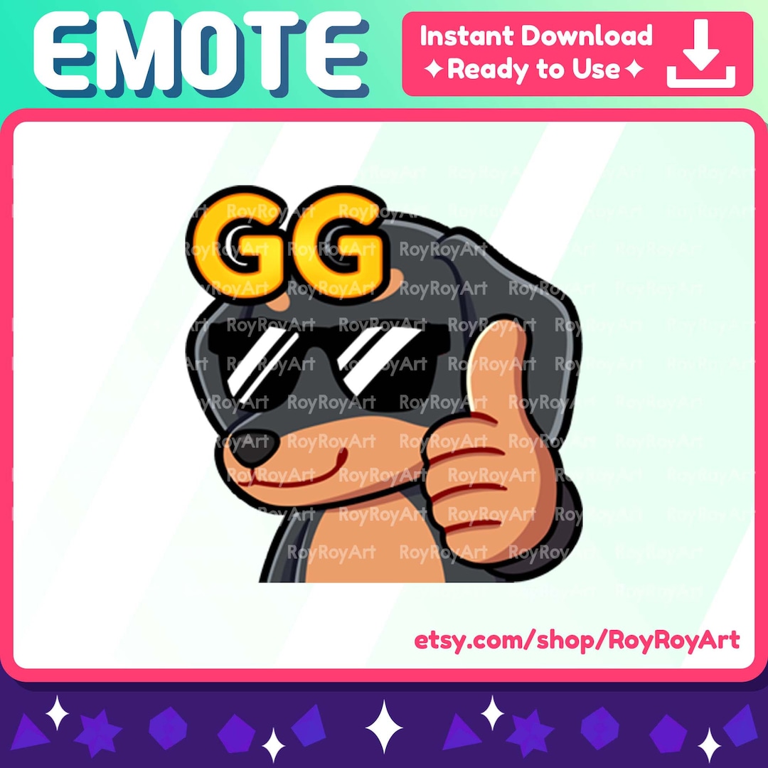 Twitch Emote - Cute Black Dog Dachshund GG Thumbs up Emote / Sub Emoji ...
