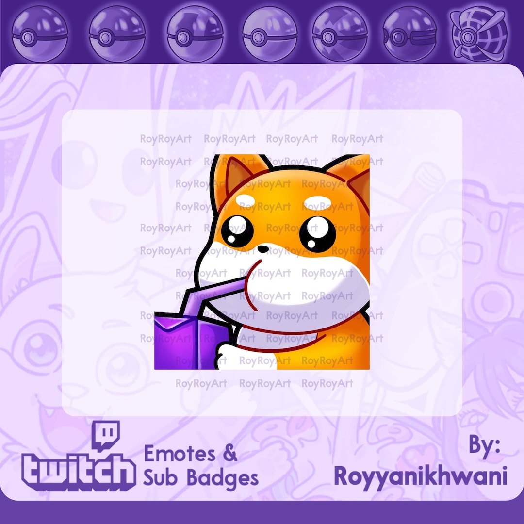 Twitch Emote - Shiba Inu Sipping - Etsy