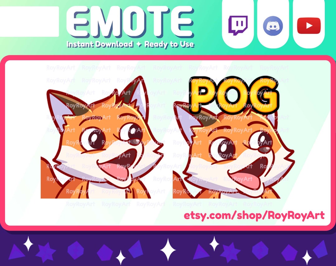 Twitch Emote - Cute Fox Kitsune Pog Sub Emoji - Etsy