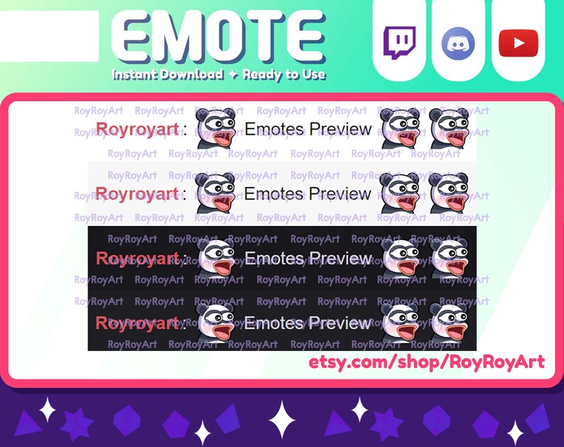 Twitch Emote - Cute Panda Poggers Emote / Sub Emoji - Etsy