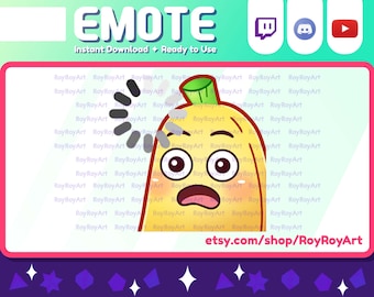 Banana Thinking Twitch Emote, Confused Banana Sub Emoji, Loading, Food ...