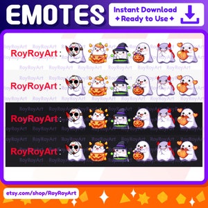 Halloween Twitch Emotes Kawaii Ghost / Knife Horror, Witch, Candy Trick ...