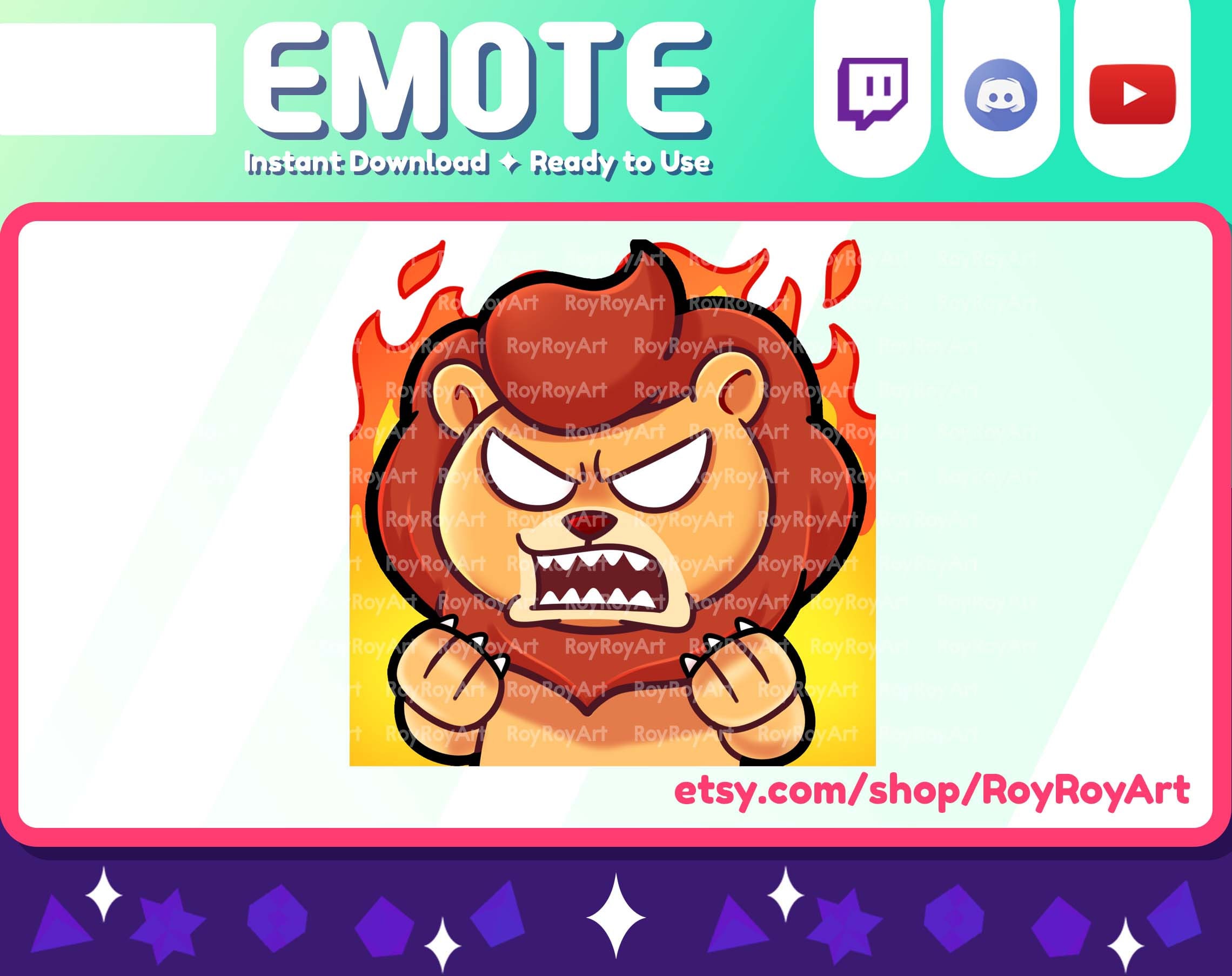 Twitch Emote - Cute Lion Angry Mad Rage / Sub Emoji - Etsy Canada