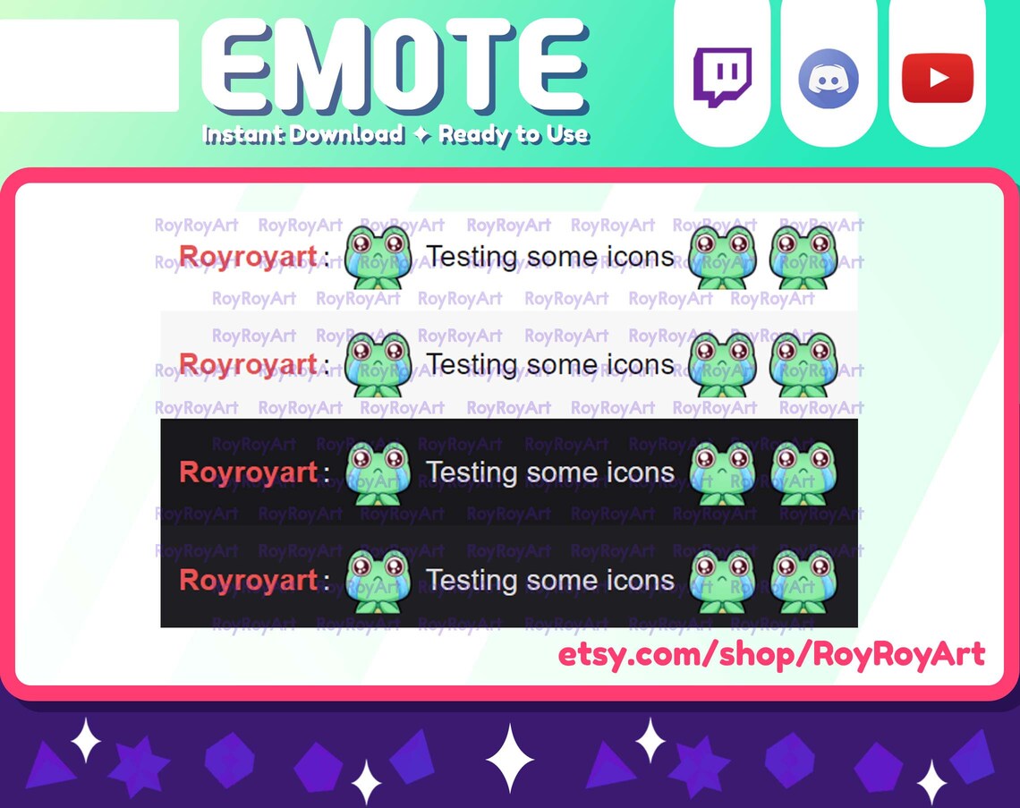 Twitch Emote Cute Frog Toad Emote Crying Sad / Sub Emoji | Etsy