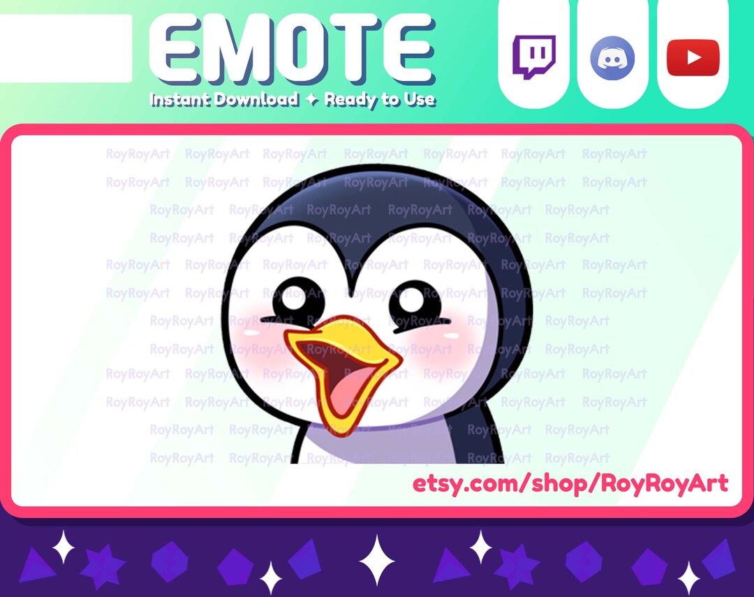 Twitch Emote - Cute Penguin Poggers Pog Emote / Sub Emoji - Etsy