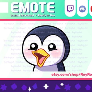 Twitch Emote - Cute Penguin Poggers Pog Emote / Sub Emoji - Etsy