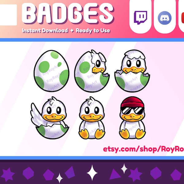 Twitch Sub Badges Duck - Etsy