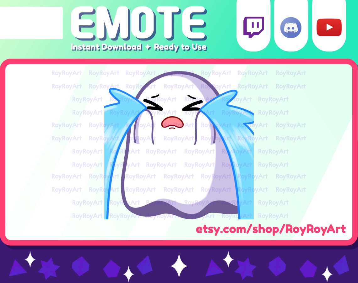 Twitch Emote - Kawaii Ghost Crying Sad Emote / Sub Emoji - Etsy