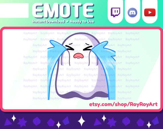 Twitch Emote Kawaii Ghost Crying Sad Emote / Sub Emoji - Etsy