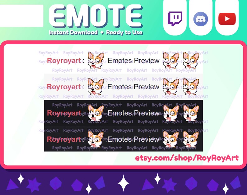 Twitch Emote - Cute Dog Corgi Derp Emote / Sub Emoji - Etsy