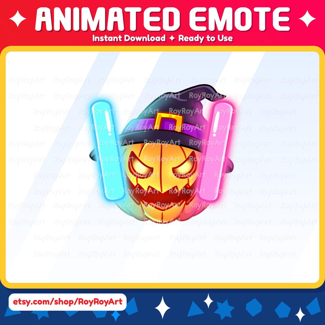 Twitch Emote Animated - Pumpkin Jack O Lantern Halloween Rave Light ...