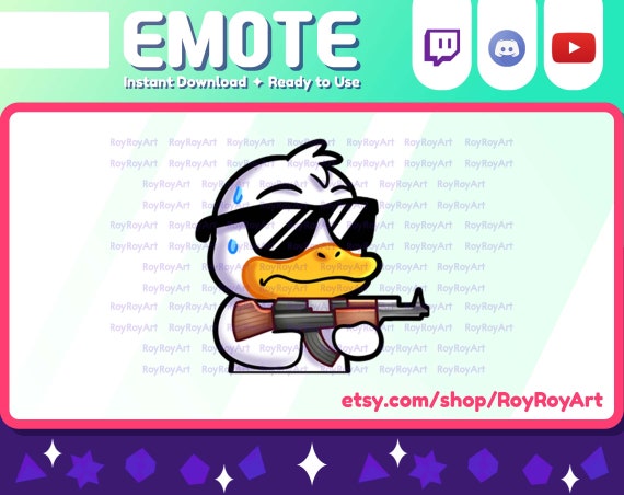 Twitch Emote Cool Duck Gun AK47 Emoji - Etsy Australia