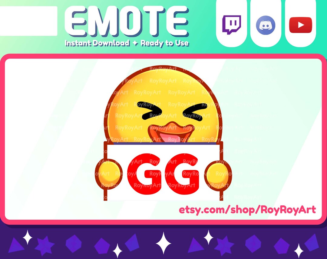 Twitch Emote - Cute Yellow Duck GG / Stream Sub Emoji - Etsy