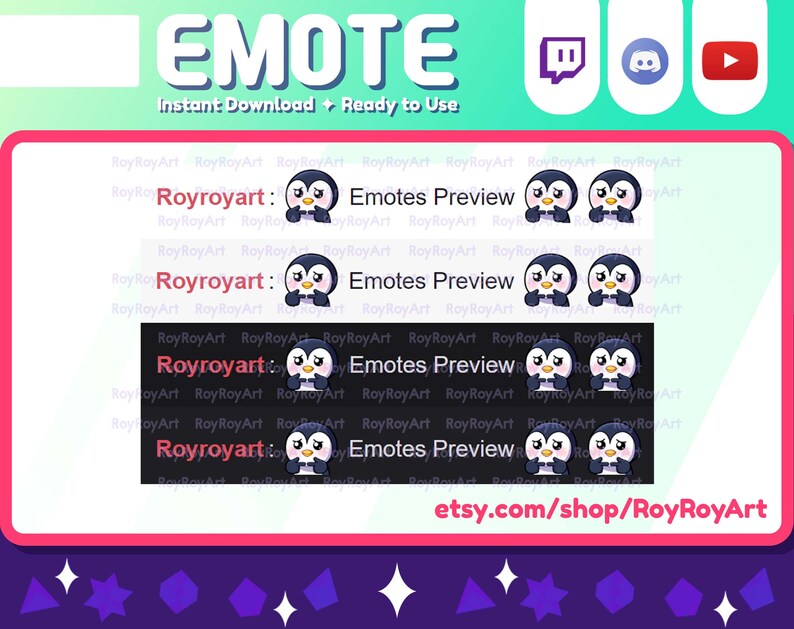 Twitch Emote - Cute Penguin Shy Emote / Sub Emoji - Etsy
