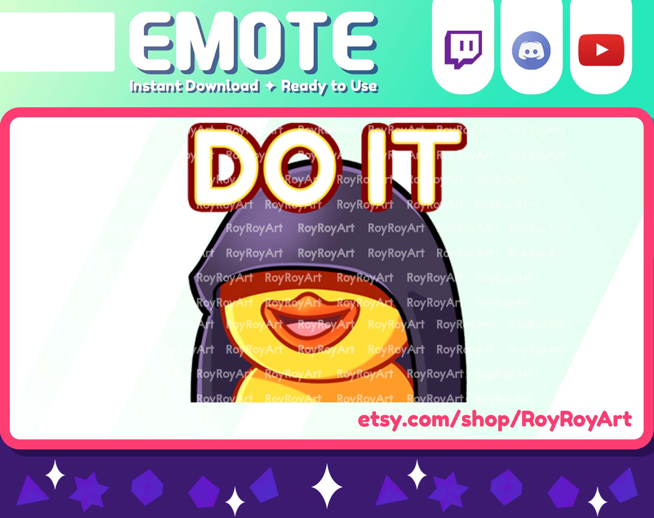 Twitch Emote - Cute Yellow Duck Emote Do It / Stream Sub Emoji - Etsy