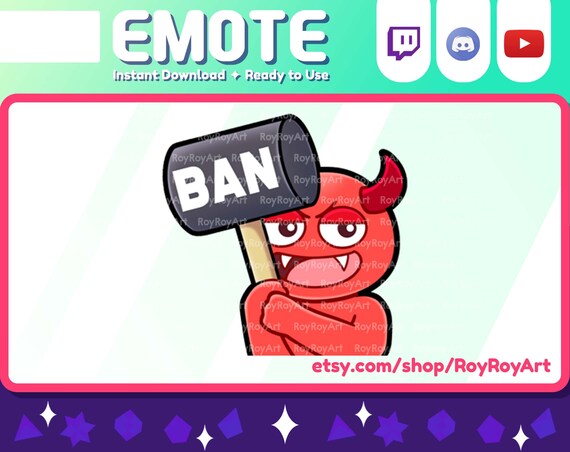 Twitch Emote Cute Devil Evil Ban Emote / Sub Emoji - Etsy Singapore