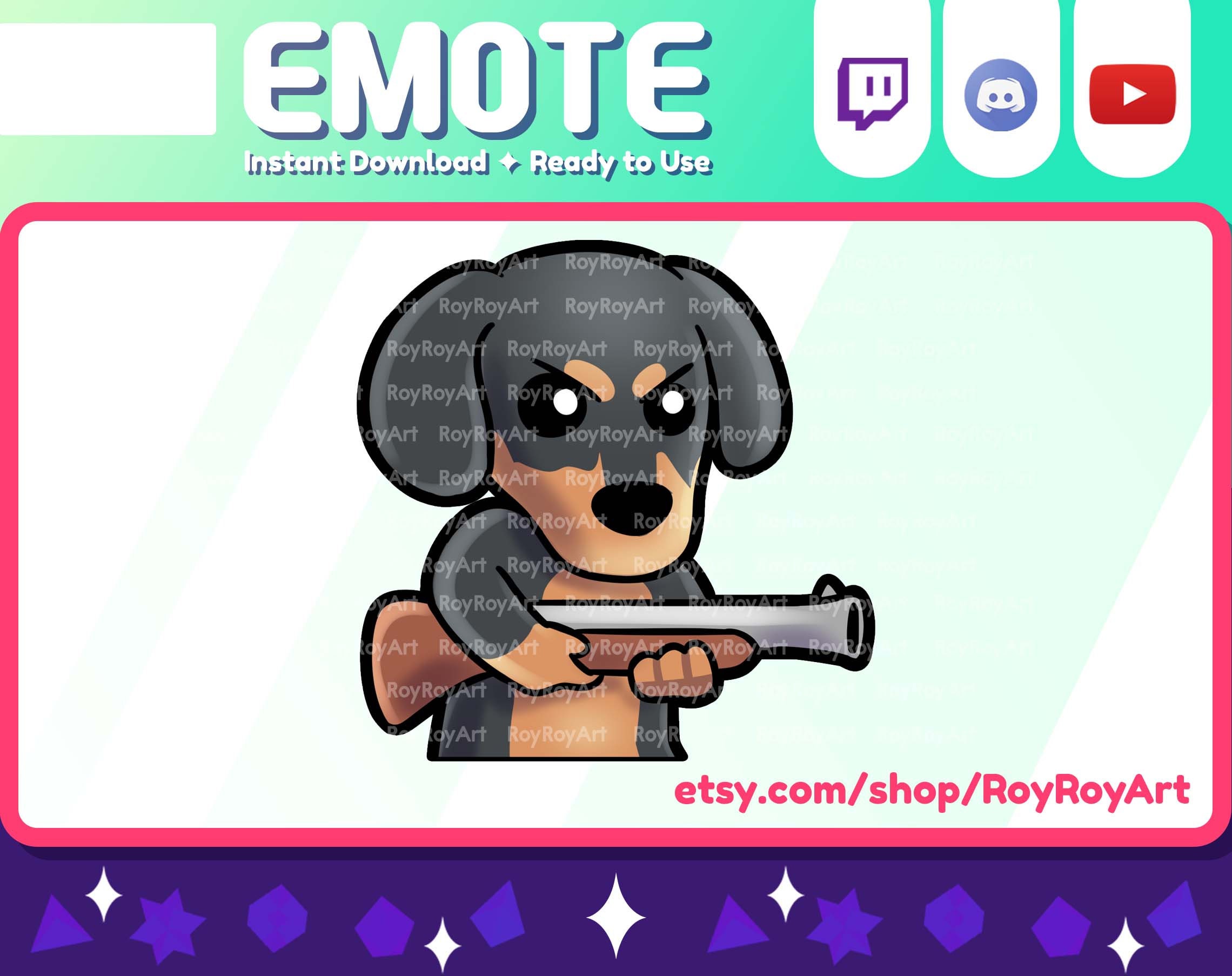 Cartoon Dog With Gun