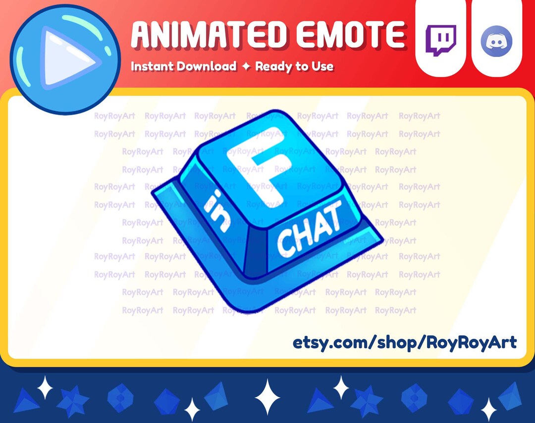 Twitch Emote Animated - F Keyboard Blue Press Button - Etsy