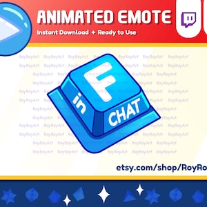 Twitch Emote Animated - F Keyboard Blue Press Button - Etsy