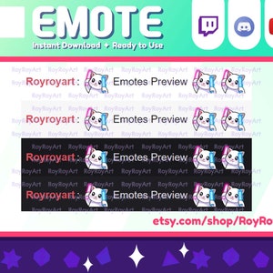 Twitch Emote - White Cat Rave Lightstick Emote / Sub Emoji - Etsy