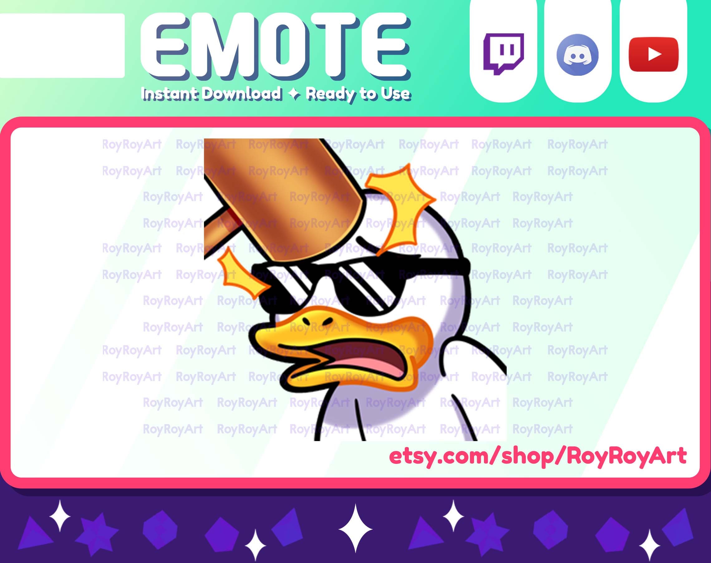 Twitch Emote - Cool Duck Bonk / Sub Emoji Discord - Etsy
