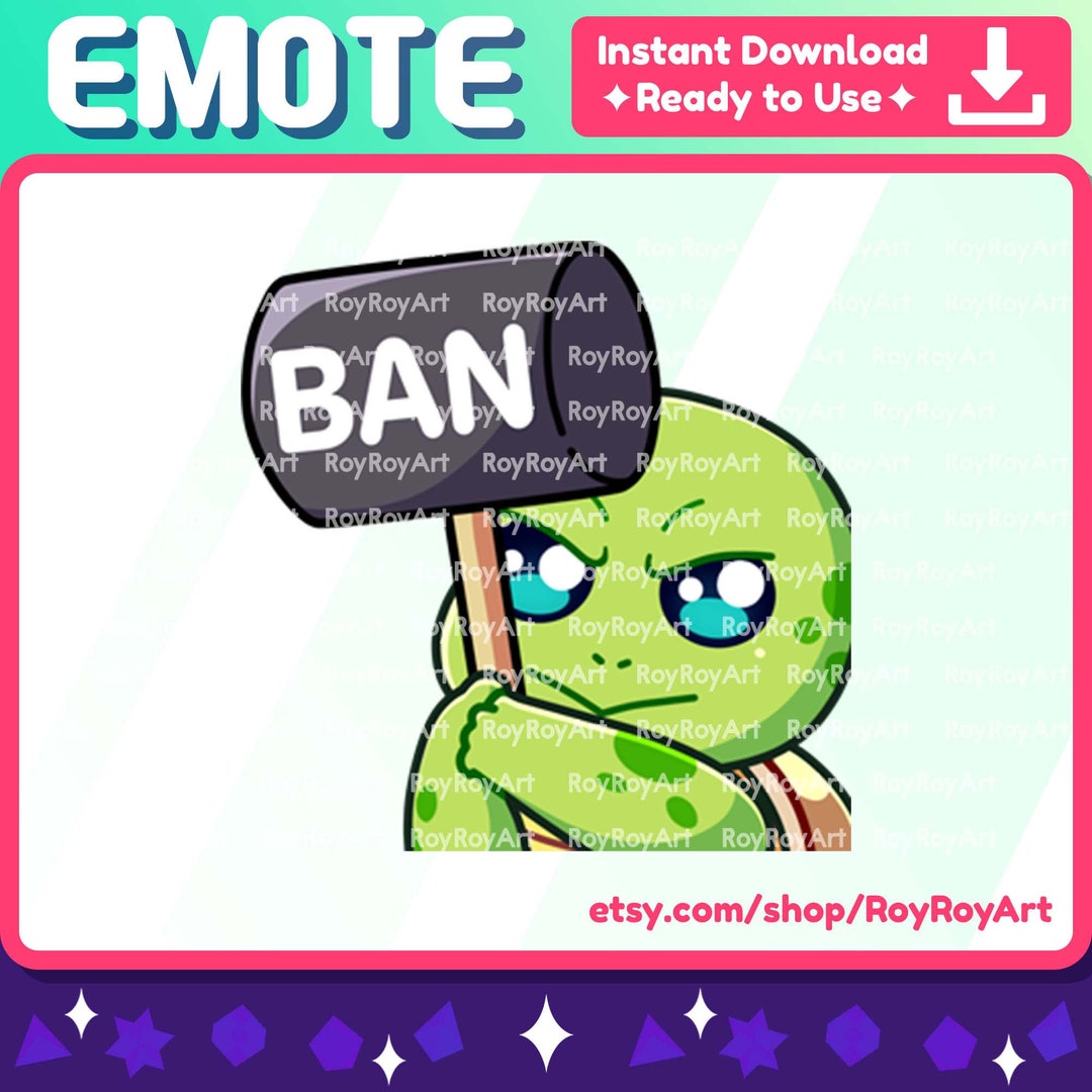 Twitch Emote - Turtle Ban Hammer Emote / Sub Emoji - Etsy