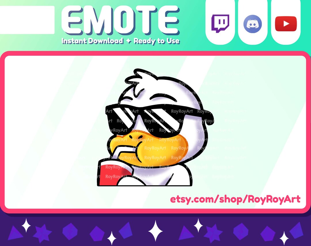 Twitch Emote - Duck Sip Emoji - Etsy