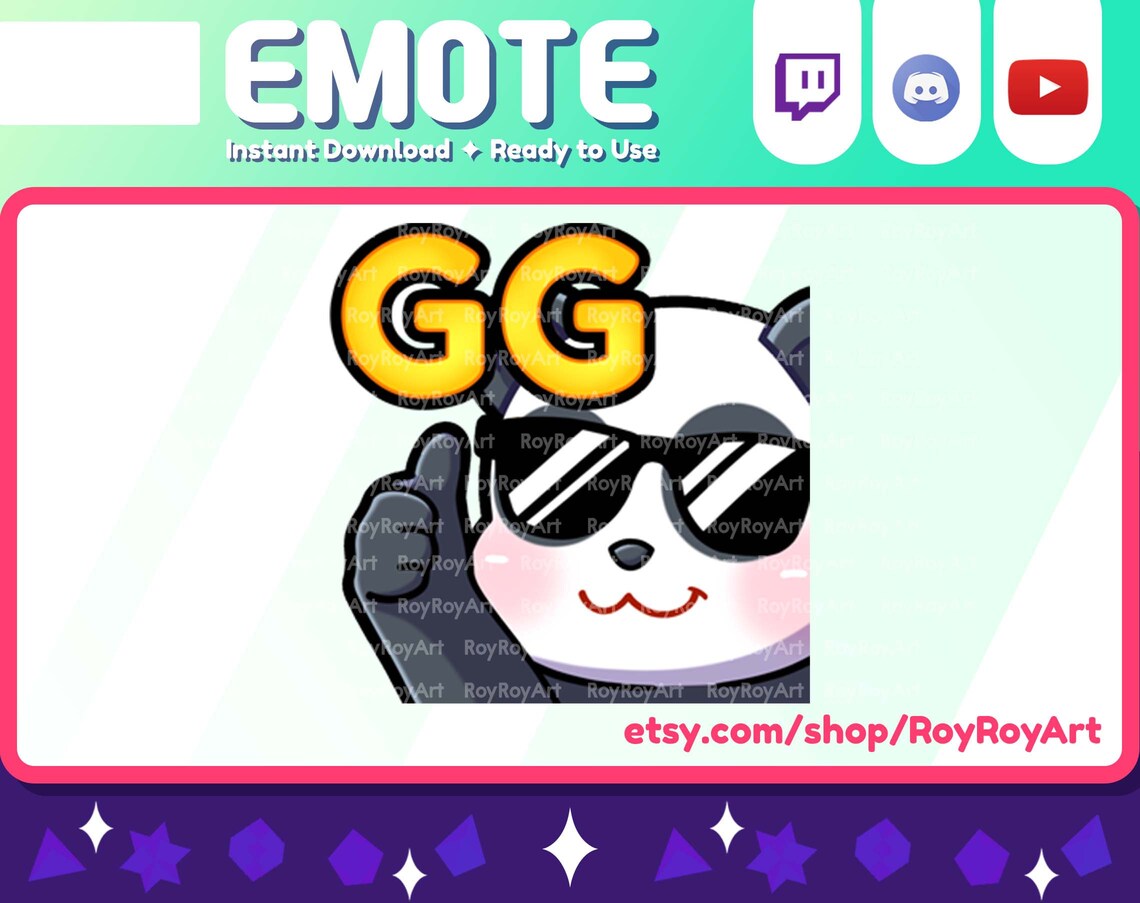 Twitch Emote Cute Panda GG Emote / Sub Emoji - Etsy