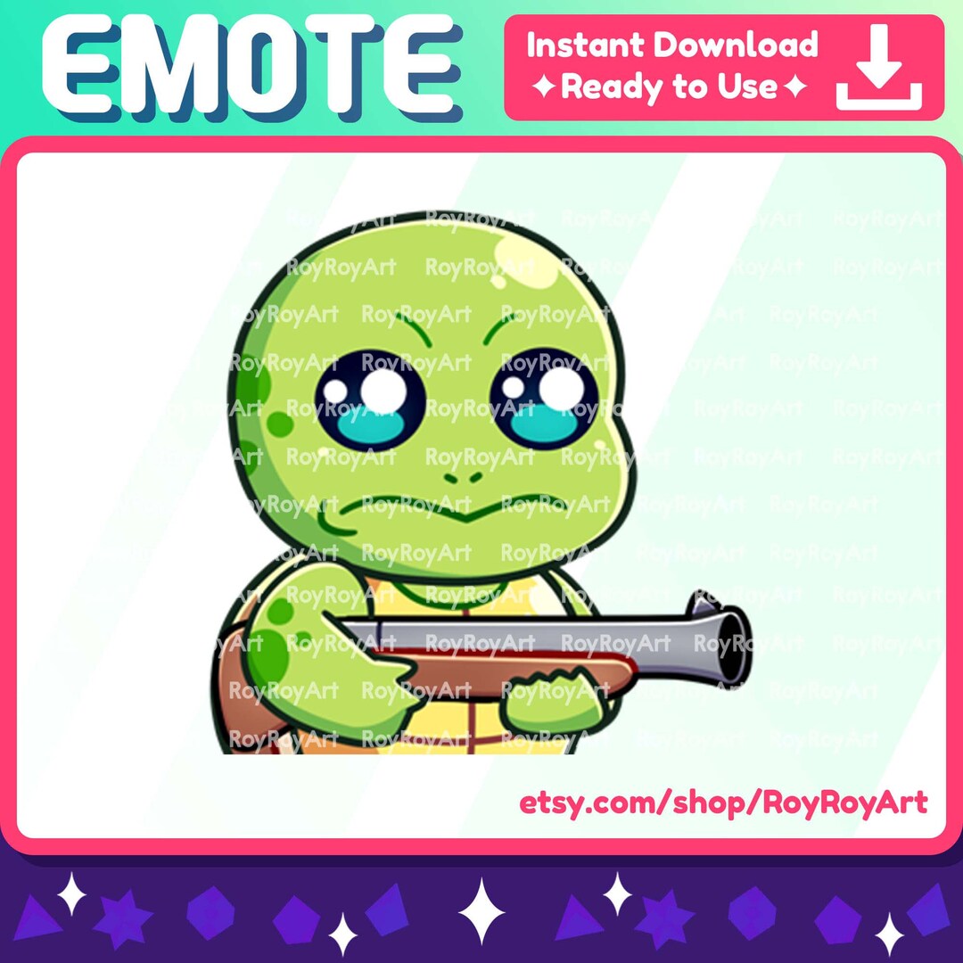 Twitch Emote - Turtle Gun Shotgun Emote / Sub Emoji - Etsy