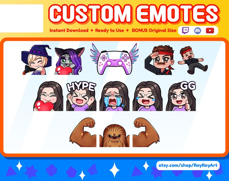 4x Custom Twitch Emotes or Sub Badges for Twitch/discord/youtube ...