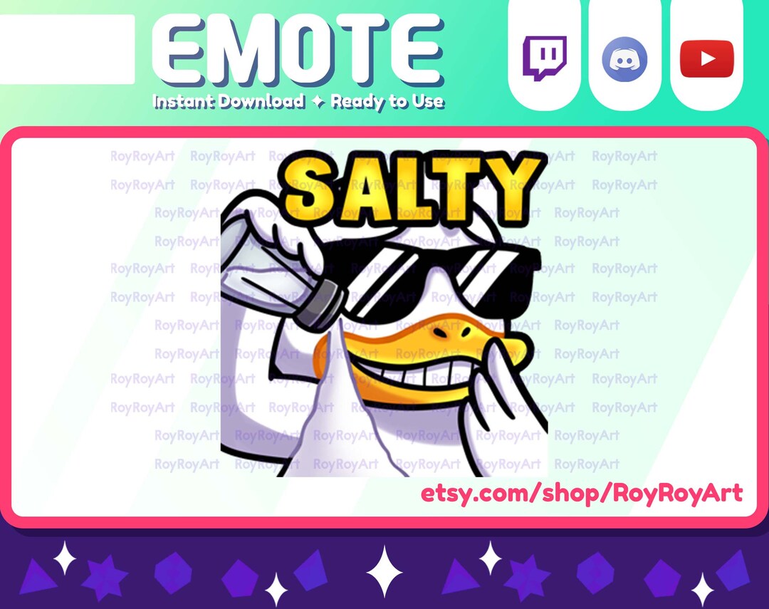 Twitch Emote - Cool Duck Salty / Sub Emoji Discord - Etsy